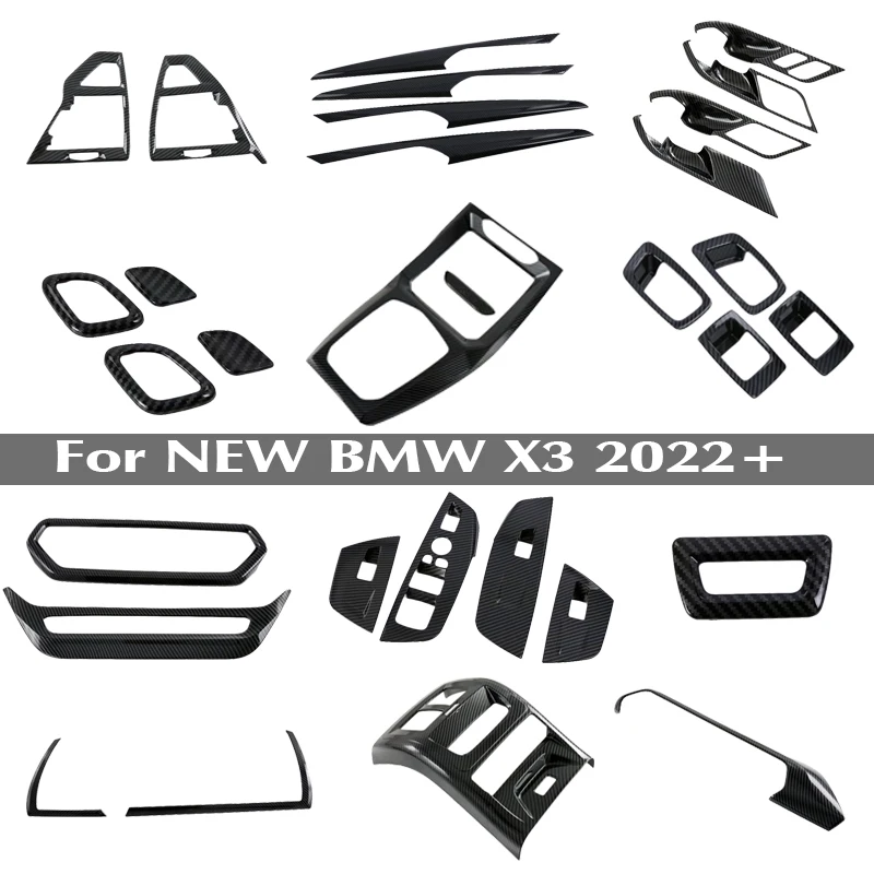 Carbon-Fiber-For-BMW-X3-G01-2022-Car-Gear-Shift-Knob-Central-Handbrake ...