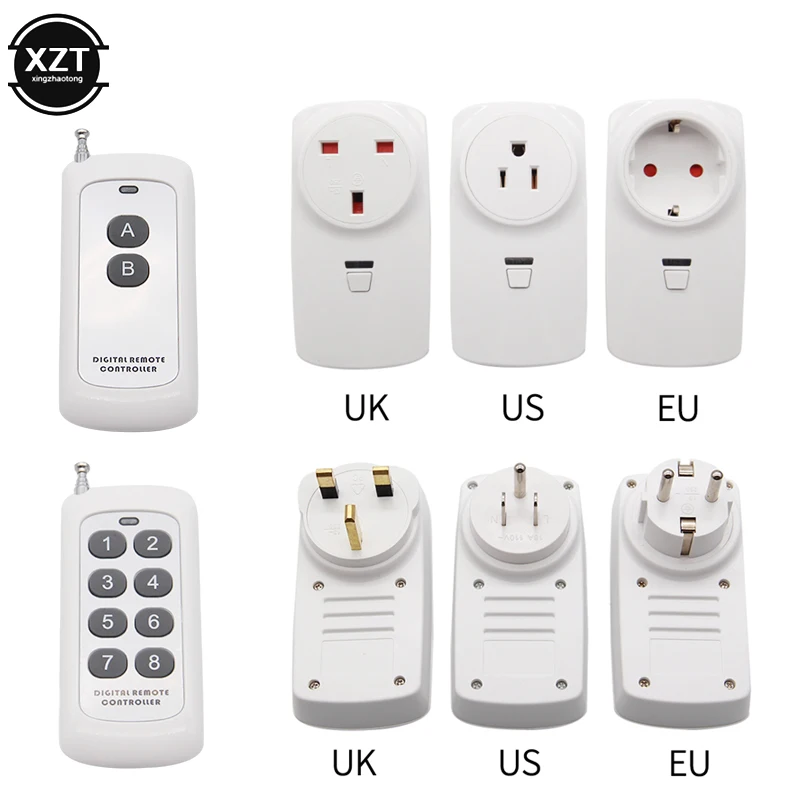 Smart Home Plug Wireless Power Outlets Light Switch Socket US EU UK 16A ...