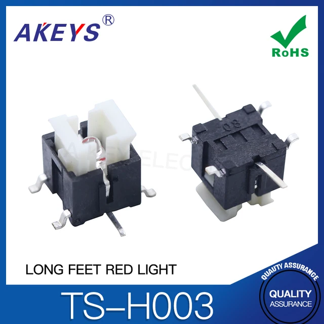 TS-H003 Tactile Switch With LED SMD Type 6*6*7.2H Pressure Control Switch