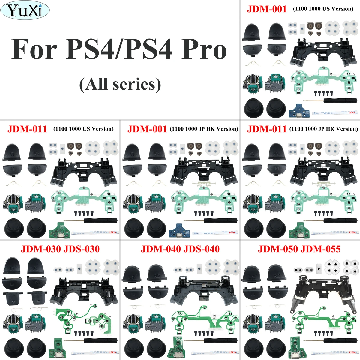 Para ps4 pro jdm jds 055 050 040 030 001 011 controlador l1 r1 l2 r2 ...