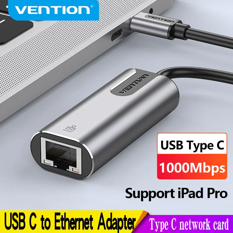 Vention USB Type C 이더넷 어댑터 USB C to RJ45 Lan 어댑터 (MacBook Pro 용 ...