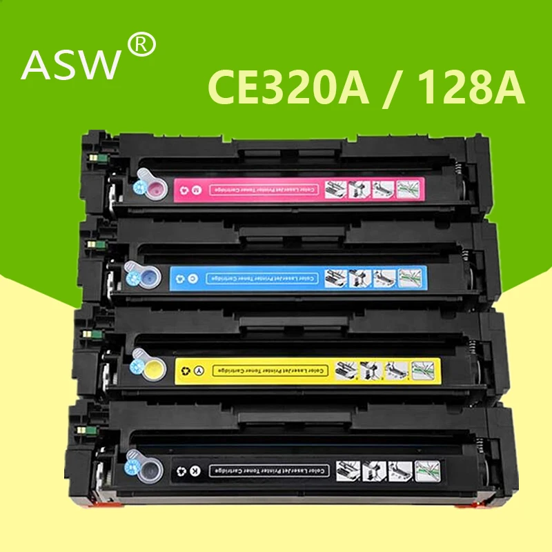 ASW cartucho de tóner para impresora, Compatible con HP CE320A, CE321A ...