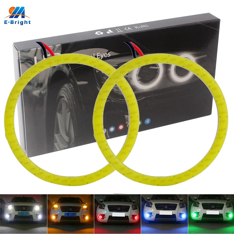 1Pair LED Halo Rings Angel Eyes for Car Headlight COB Lights 12V Fog ...