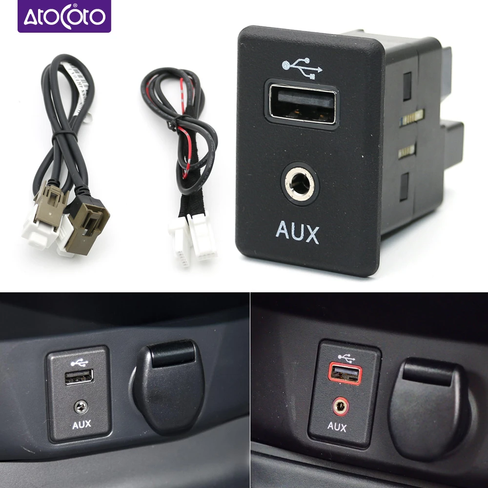 Atocoto 4 Pin Aux Mini Usb Cable Connector Socket For Nissan Teana X ...