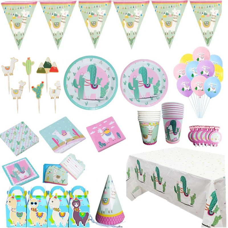 Party Supplies Paper & Party Supplies Llama Banner Llama and Cactus ...