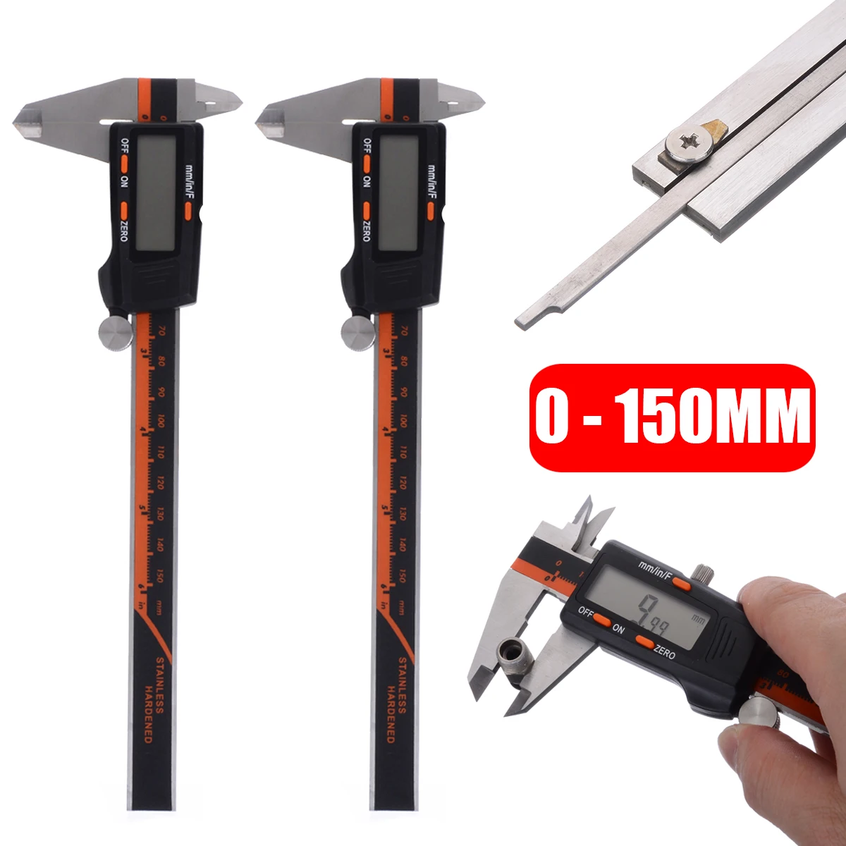 0 150mm Digital Vernier Caliper Stainless Electronic Caliper Parallel ...
