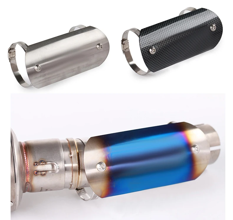 Motorcycle Exhaust Muffler Cover Carbon Fiber Color Protector Heat ...