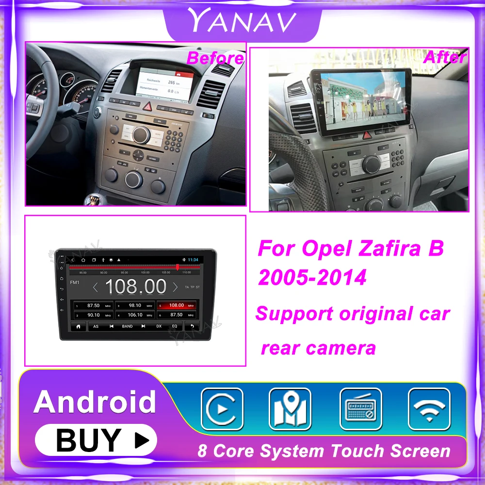Car Radio Android 2 Din For Opel Zafira B 2005 2014 Auto Video GPS ...
