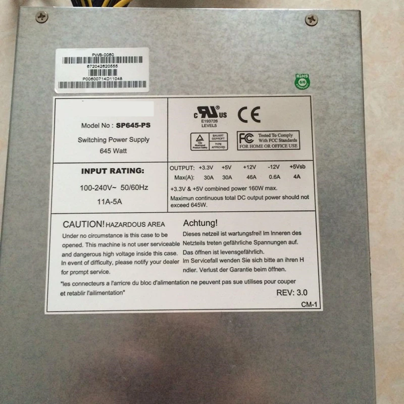 Original PSU For Ablecom 645W Switching Power Supply SP645-PS PWS-0060 Replaceable SP650-RP ...