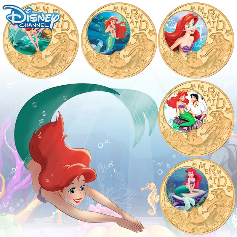 Disney-Mermaid-Commemorative-Coins-Metal-Cartoon-Movie-Character-Lucky ...