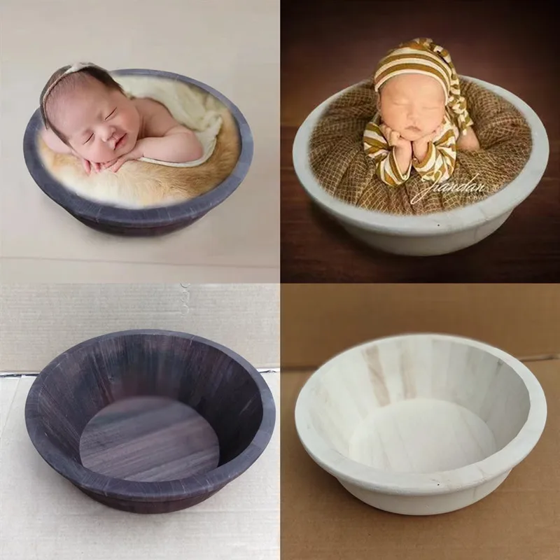 Full-Moon-Baby-Photograph-Props-Wooden-Basin-Styling-Auxiliary-Prop ...