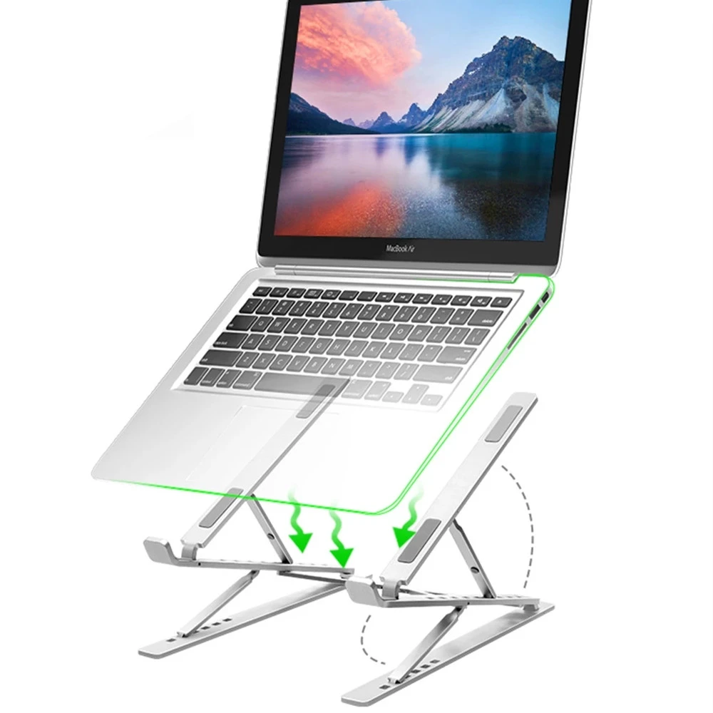 Foldable Laptop Stand Desktop Base Double Layer Height Adjustable ...
