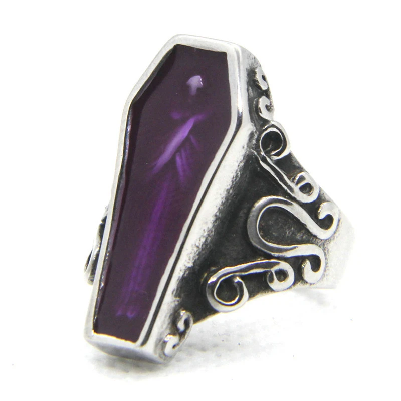 Purple Coffin Mummy Ring 316l Stainless Steel Jewelry Size 7-13 Punk ...