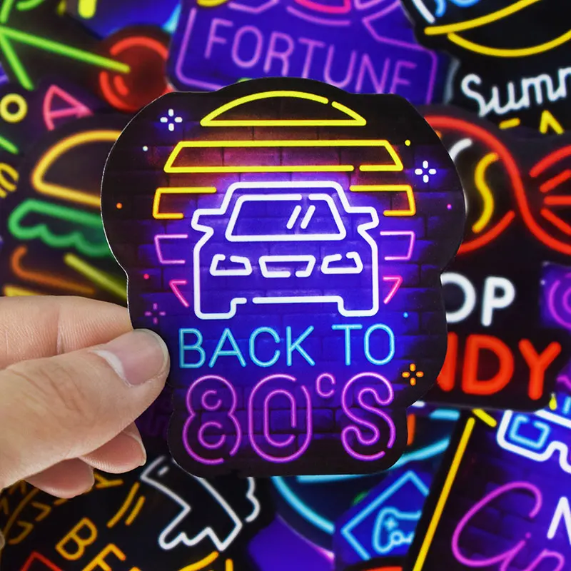 50 шт. крутая неоновая наклейка s для детских игрушек велосипедный ...