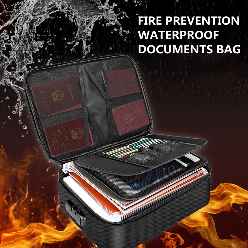Fireproof Office Documents Bags Waterproof Moiestureproof Work ...