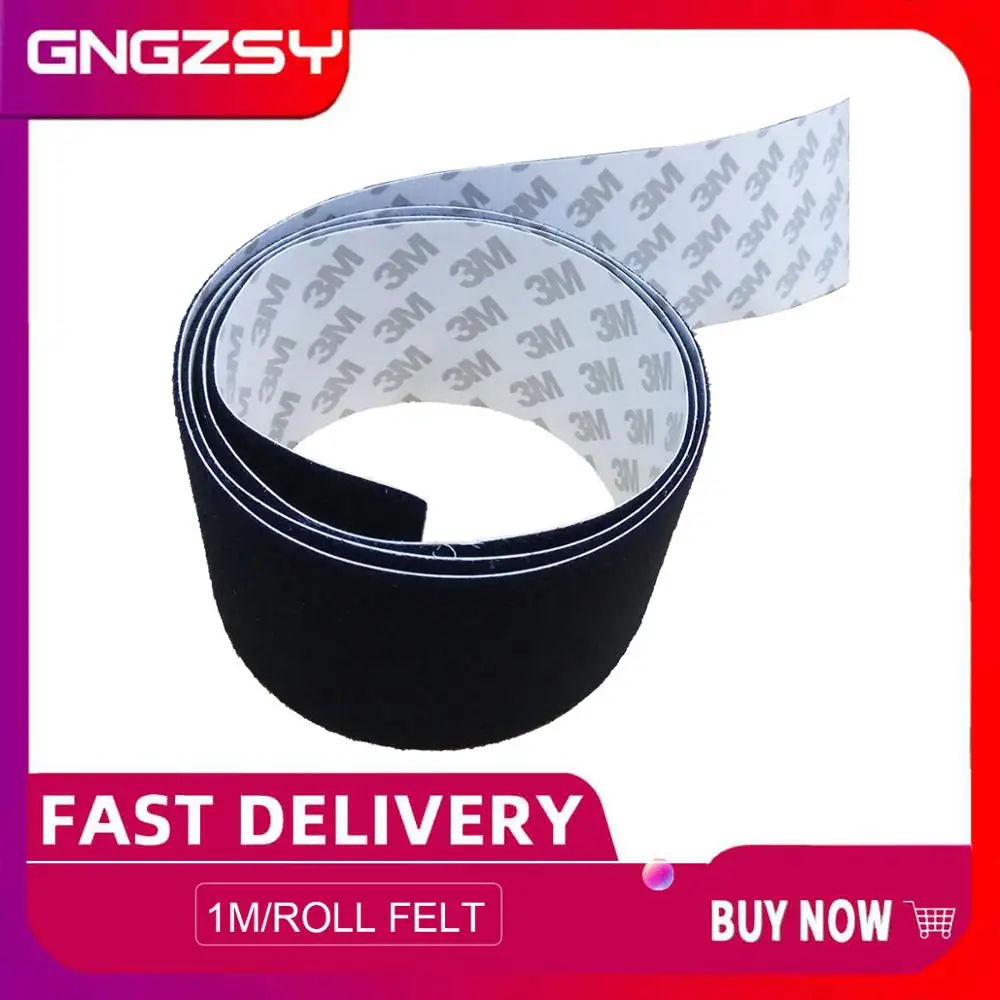 1m/roll Black Fabric Felt With Self adhesive Glue for Car Wrap Scraper ...