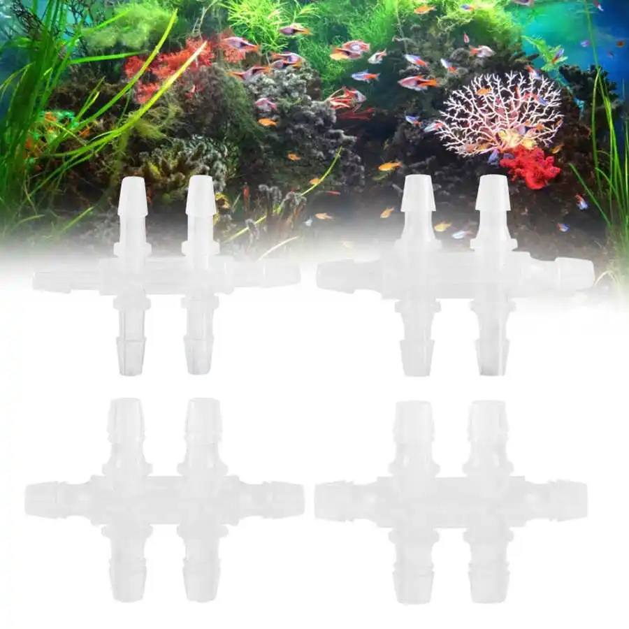 10PCS 6 Way Aquarium Water Pipe Adapter Fish Tank Joint Tube Hose ...