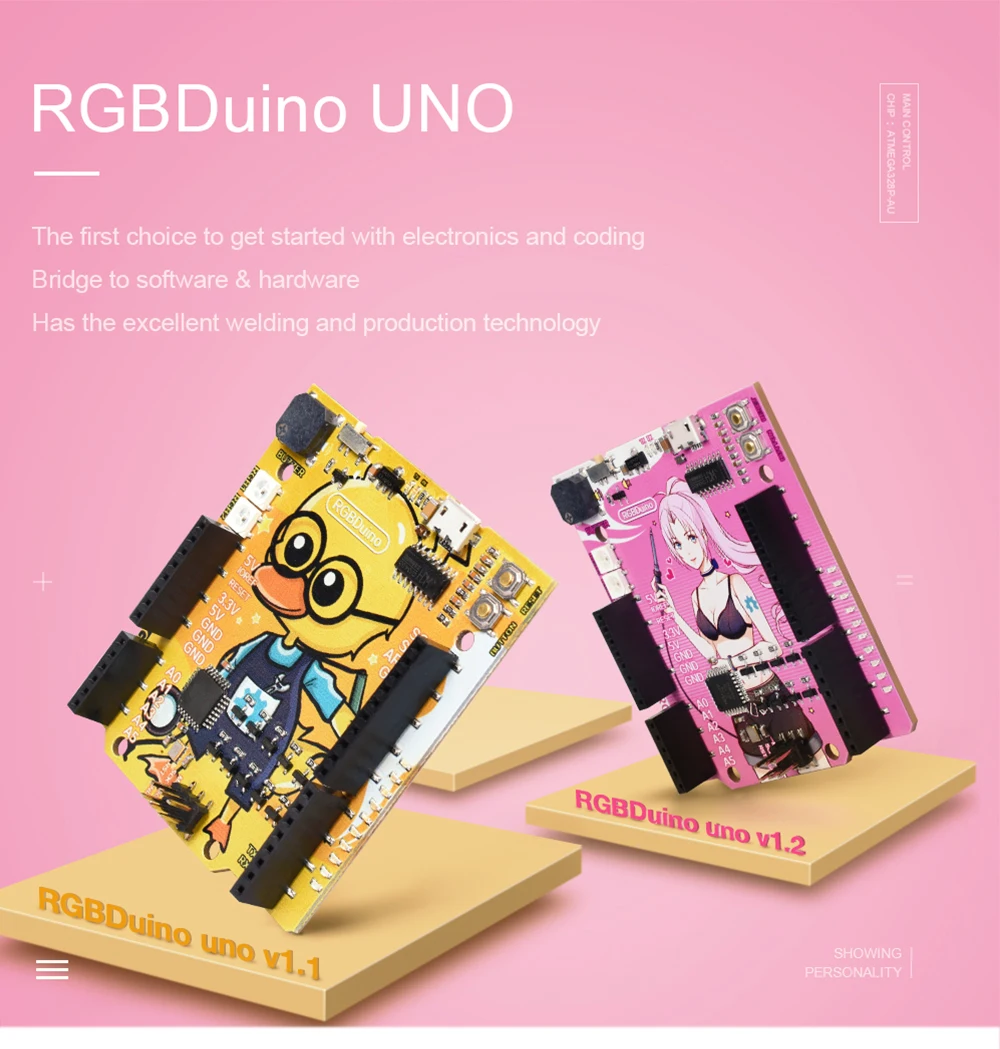 Rgbduino Uno V1.1/v1.2 Development Board Atmega328p Chip Micro Controller Ch340c Vs Arduino Uno ...