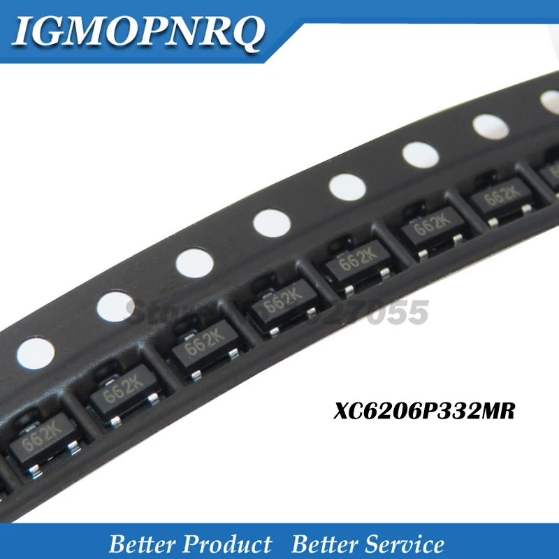 100pcs XC6206P332MR SOT 23 6206P332 SOT23 Positive Fixed LDO Voltage ...