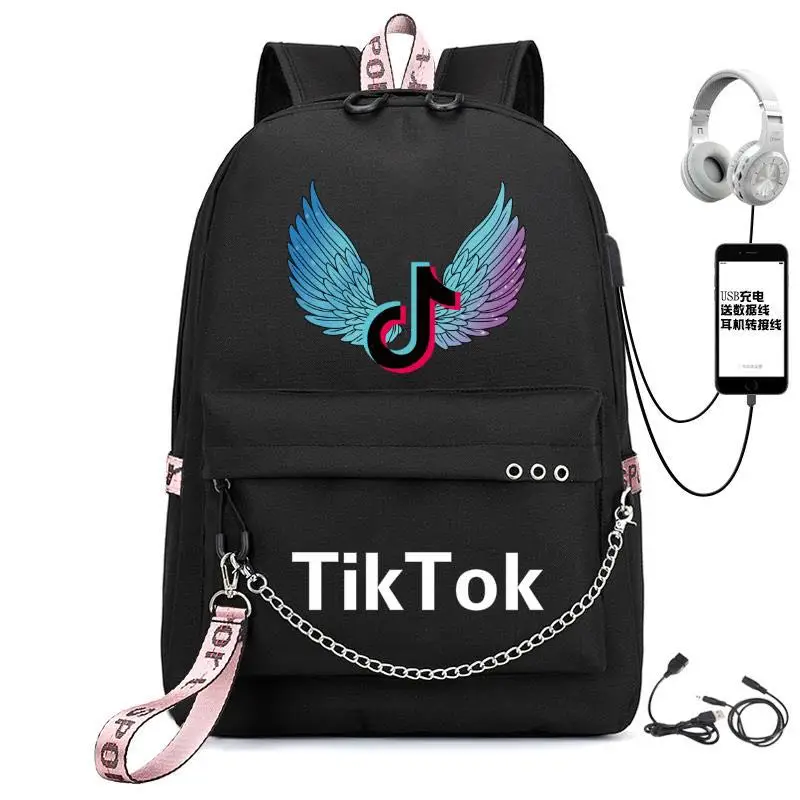 Tik-Tok-School-Bag-Usb-Charging-Backpack-For-Teenage-Women-Capacity ...