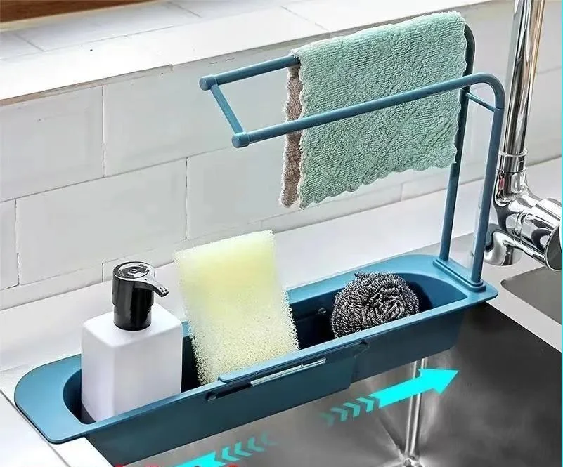 Telescopic-sink-shelf-soap-sponge-drain-rack-expandable-drainer-sink ...