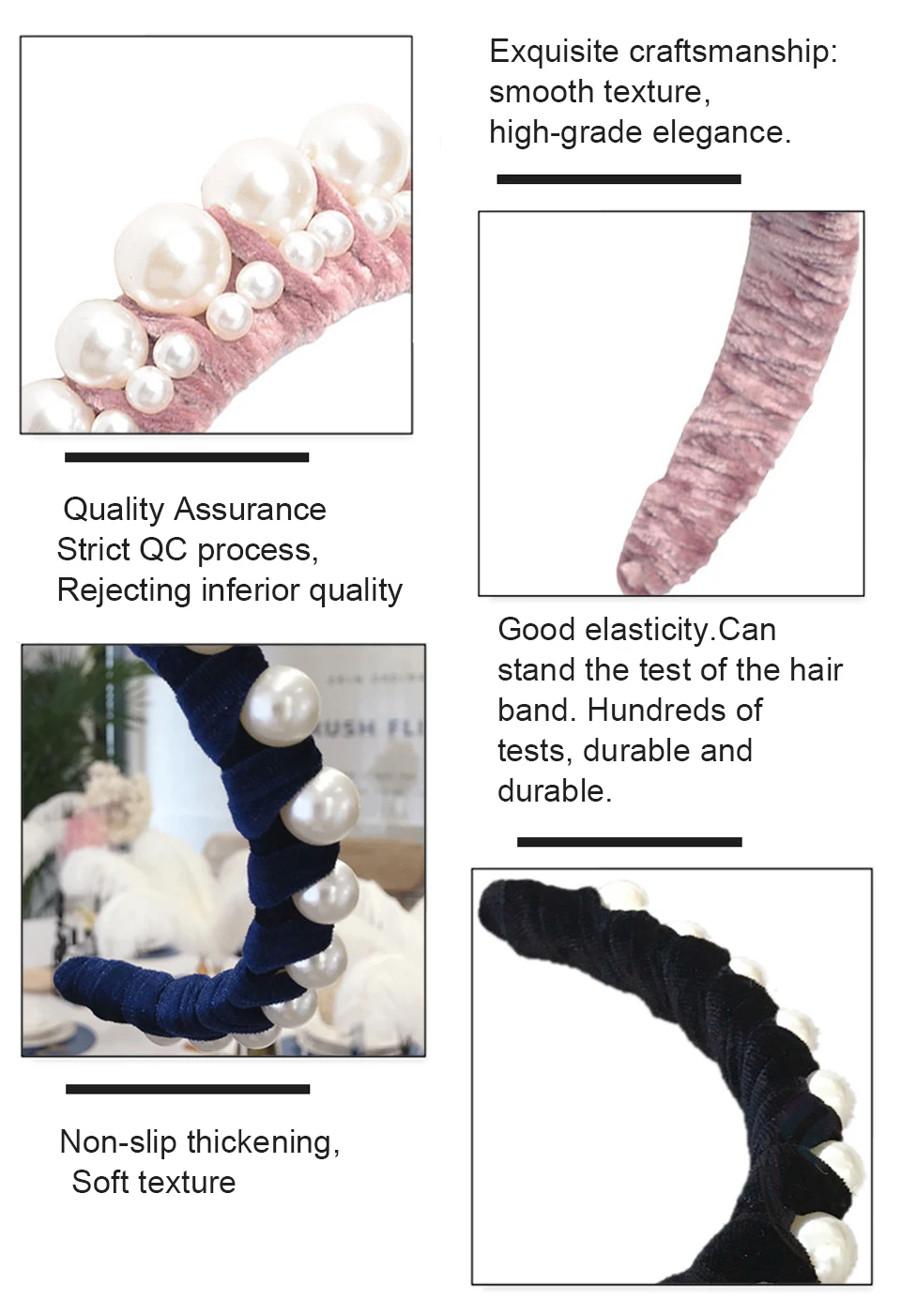 LEVAO Female Pearl Winding Headband Bezel Turban Women Novelly ...