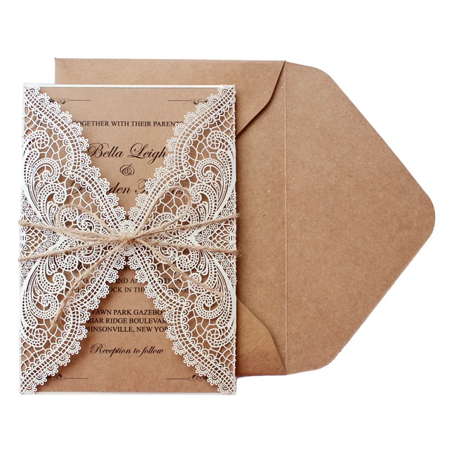 Brown Kraft Paper Invitations