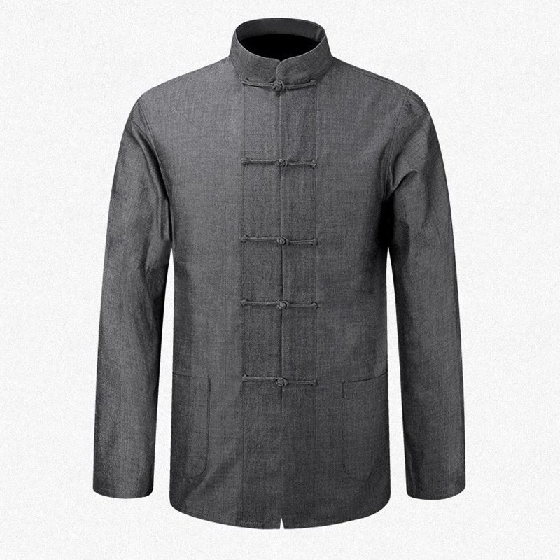New Male Cotton Shirt Traditional Chinese Men Coat Clothing Kung Fu Tai ...