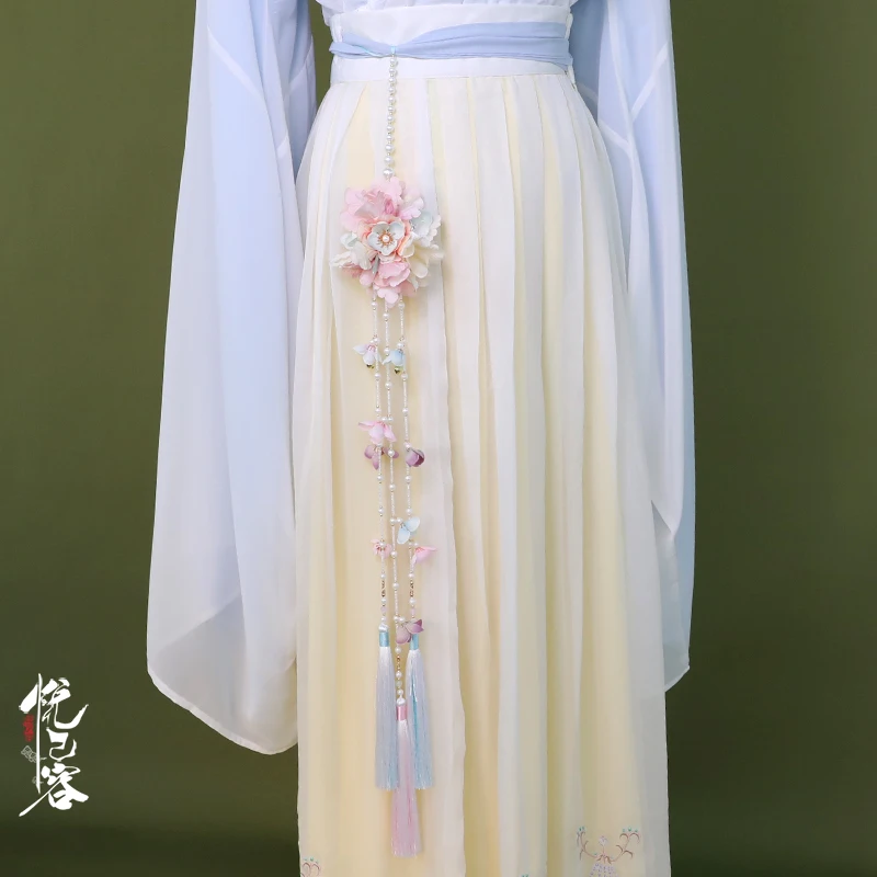Handmade Retro Style Jinbu Hanfu Tassel Accessories Silk Flower Fairy ...