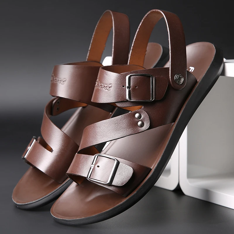 Genuine Leather Sandals For Men Summer Sandals Casual Shoes Men Sendel ...