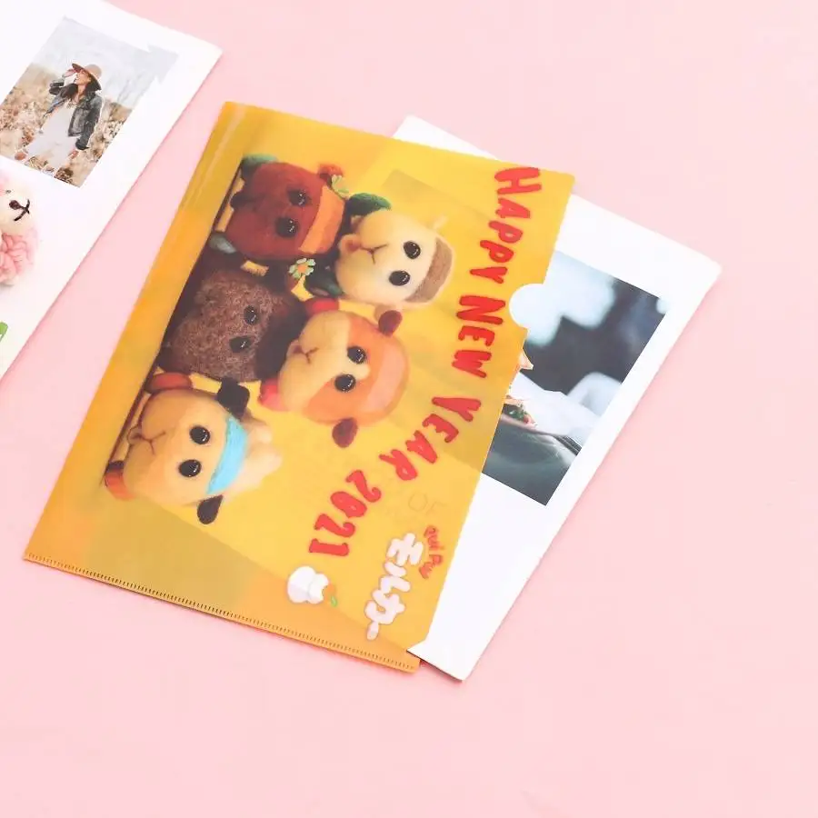 새로운 애니메이션 Pui Pui 몰카 귀여운 A4 저장 파일 폴더 PVC 학교 사무실 종이 문서 홀더, L 모양 아이 선물|화일 폴더| - AliExpress