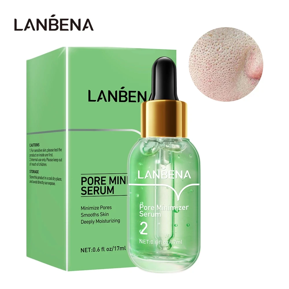 LANBENA SÉRUM reductor de poros, serie té verde, eliminador de espinillas nasales, tratamiento ...