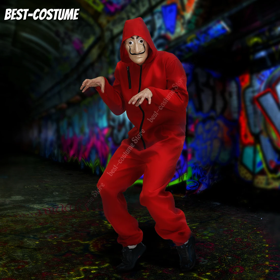 Dali Salvador Costume Cosplay Red Monkeys The Paper House Costume Mask ...