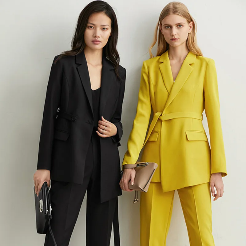 Women Pants Suits Set For Work Office Ladies Formal Business Wear Two ...