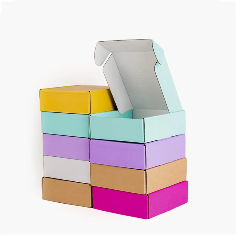 10Pack Kraft Carton Color Packing Carton Gift Mailing Box Shipping ...