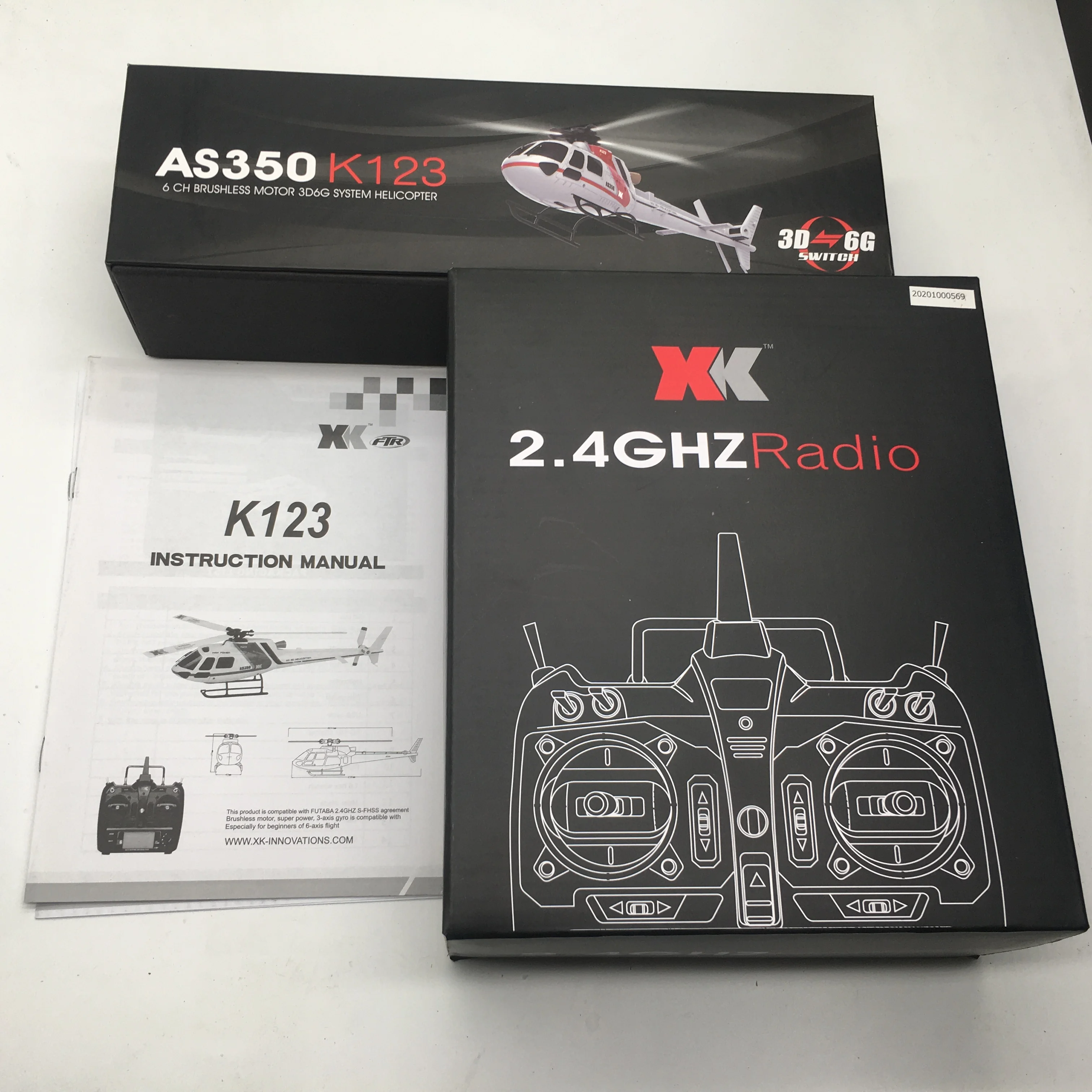 WLtoys XK K123 AS350 RC Helicopter - 6CH Brushless Scale 3D6G System R ...