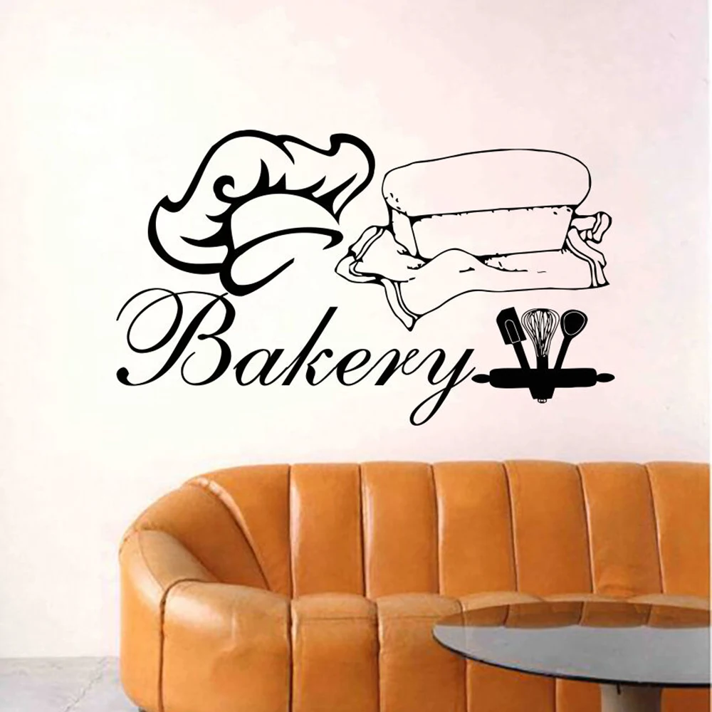 Bakery-Wall-Decals-bread-tool-Chef-s-hat-Vinyl-Wall-Sticker-Bakery ...