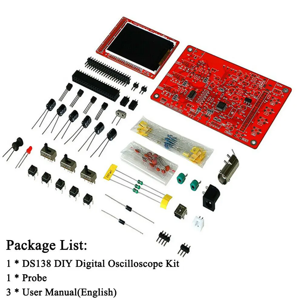 DSO138 ARM Cortex M3 DIY Kit Digital Oscilloscope 2.4" with Probe STM32 ...