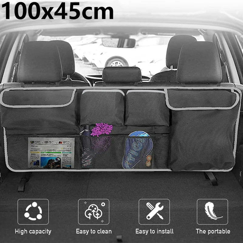 TSSTUE Car Rear Seat Back Storage Bag Waterproof Auto Backseat Big Size ...