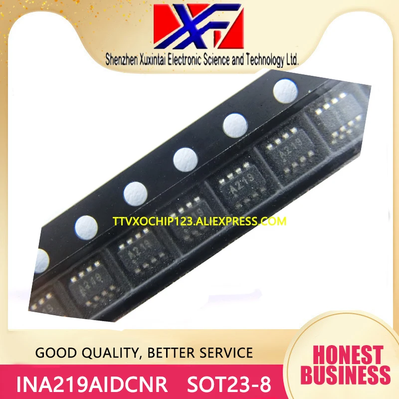 10 pçs/lote INA219AIDCNR INA219 A219 IC CURRENT MONITOR 1% SOT23 8 ...