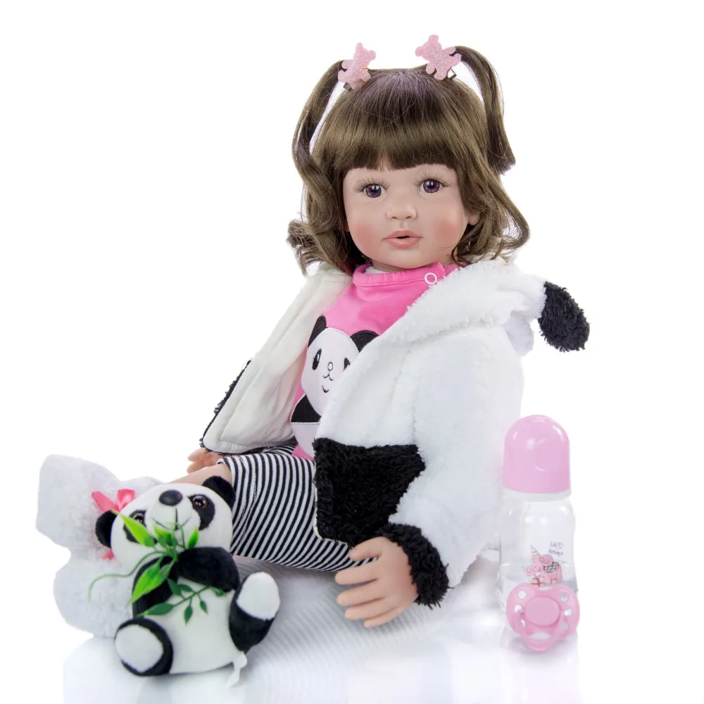 Boneca realista bebê reborn, tamanho grande, 60cm, princesa, roupas de ...