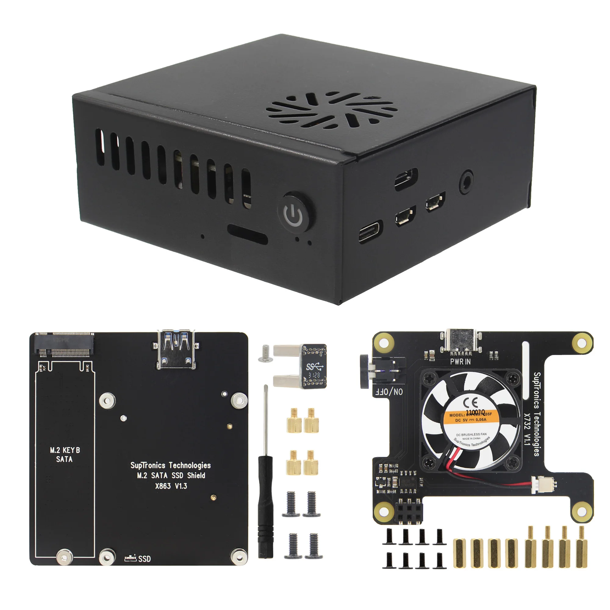 Raspberry Pi 4b X863 M2 Ngff Sata Ssd Storage Nas Kit For Raspberry Pi 4 Model Bdemo Board