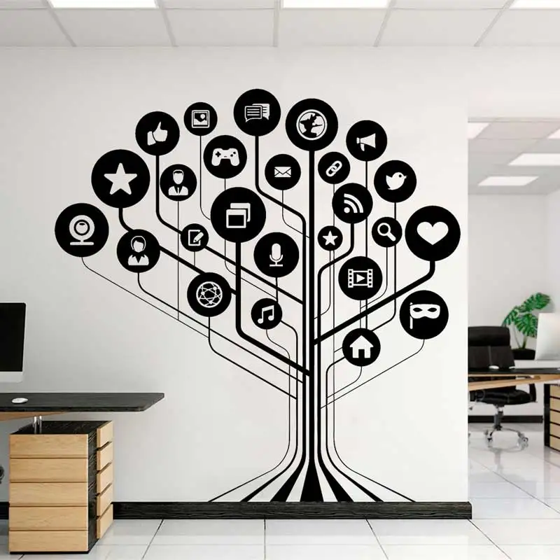 Technology Tree Computer Circuit Diagram Vinyl Wall Decal Science ...
