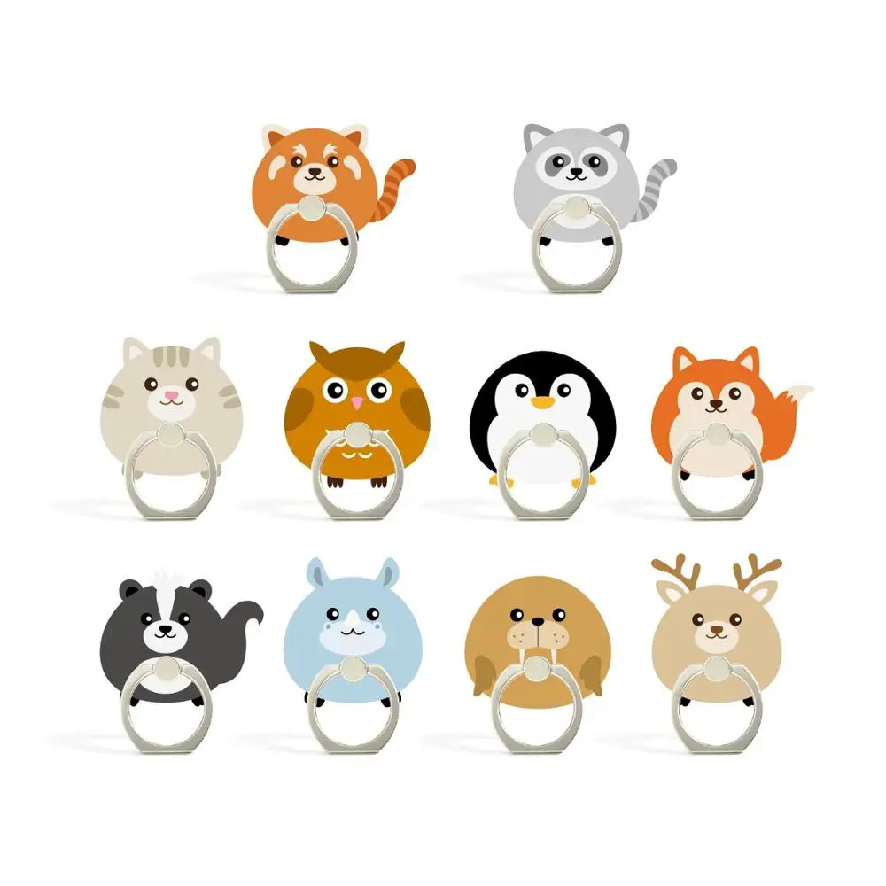 10 Styles Cute Owl Penguin Animals Phone Holder Ring Mobile Phone Stand ...