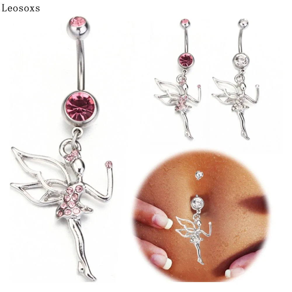 Leosoxs-1-piece-Fairy-wings-navel-ring-stainless-steel-navel-buckle ...