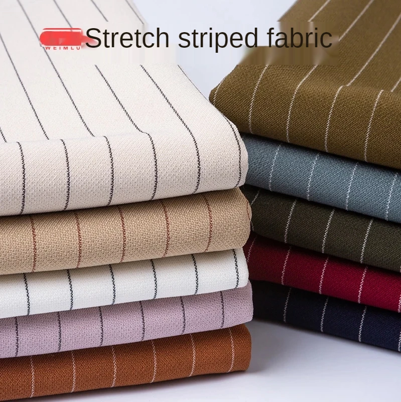 Elastic-Striped-Fabric-Drooping-Suit-Pants-Skirt-Cloth-Sewing-Dress ...