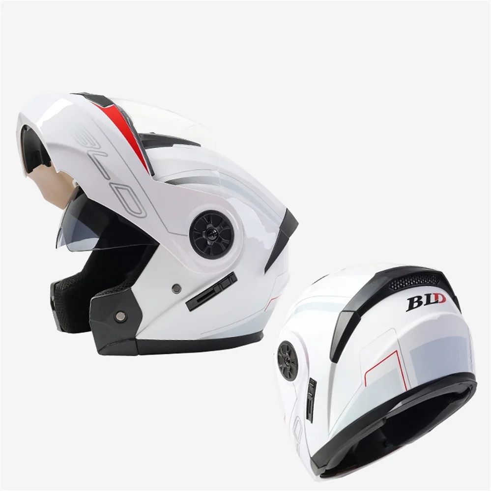 BLD Modular Dual Lens Motorcycle Helmet Safety Downhill Flip Up Helmets ...