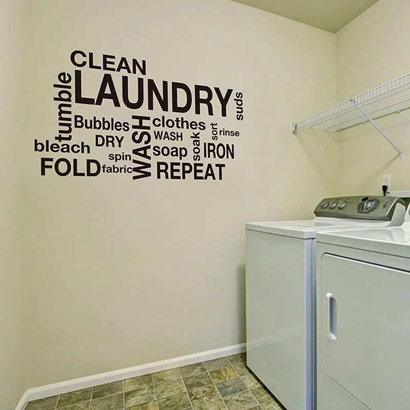 Large-Laundry-Room-Lettering-Wall-Sticker-Loo-Shower-Room-Laundry ...