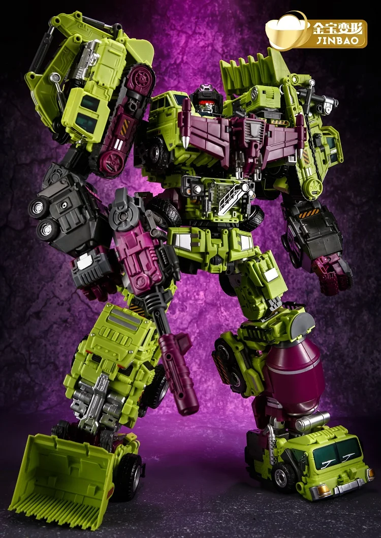 JINBAO Oversized Devastator 6pcs Full Set Green/Yellow Action Figure ...