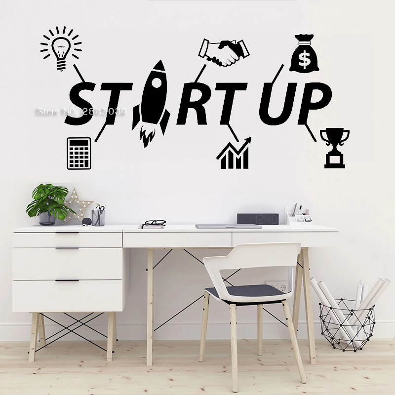 Startup Idea Wall Decal Idea Teamwork Business Worker Office Decoration ...
